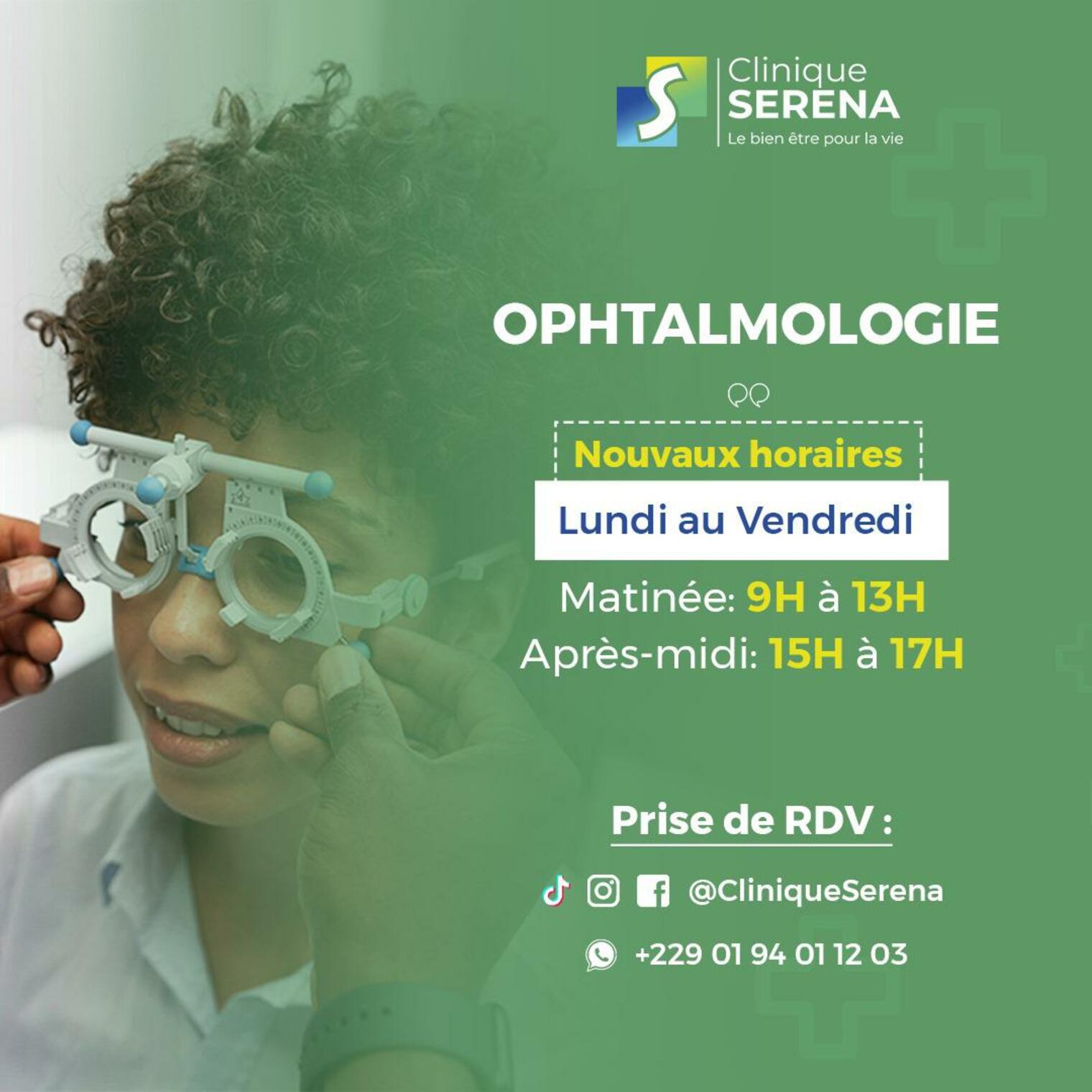 Horaire de consultation - Ophtalmologie | Clinique Serena